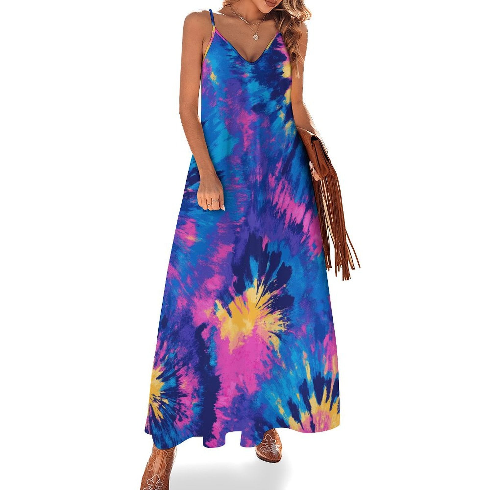 Colorful Tie Dye Vortex Women's Summer Dresses 2025 Beach Casual ...