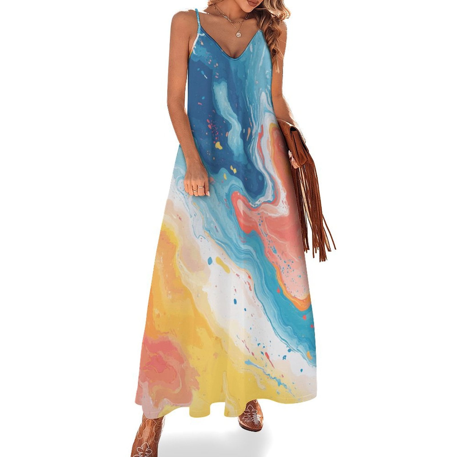 Colorful Tie Dye Vortex Women's Summer Dresses 2025 Beach Casual ...
