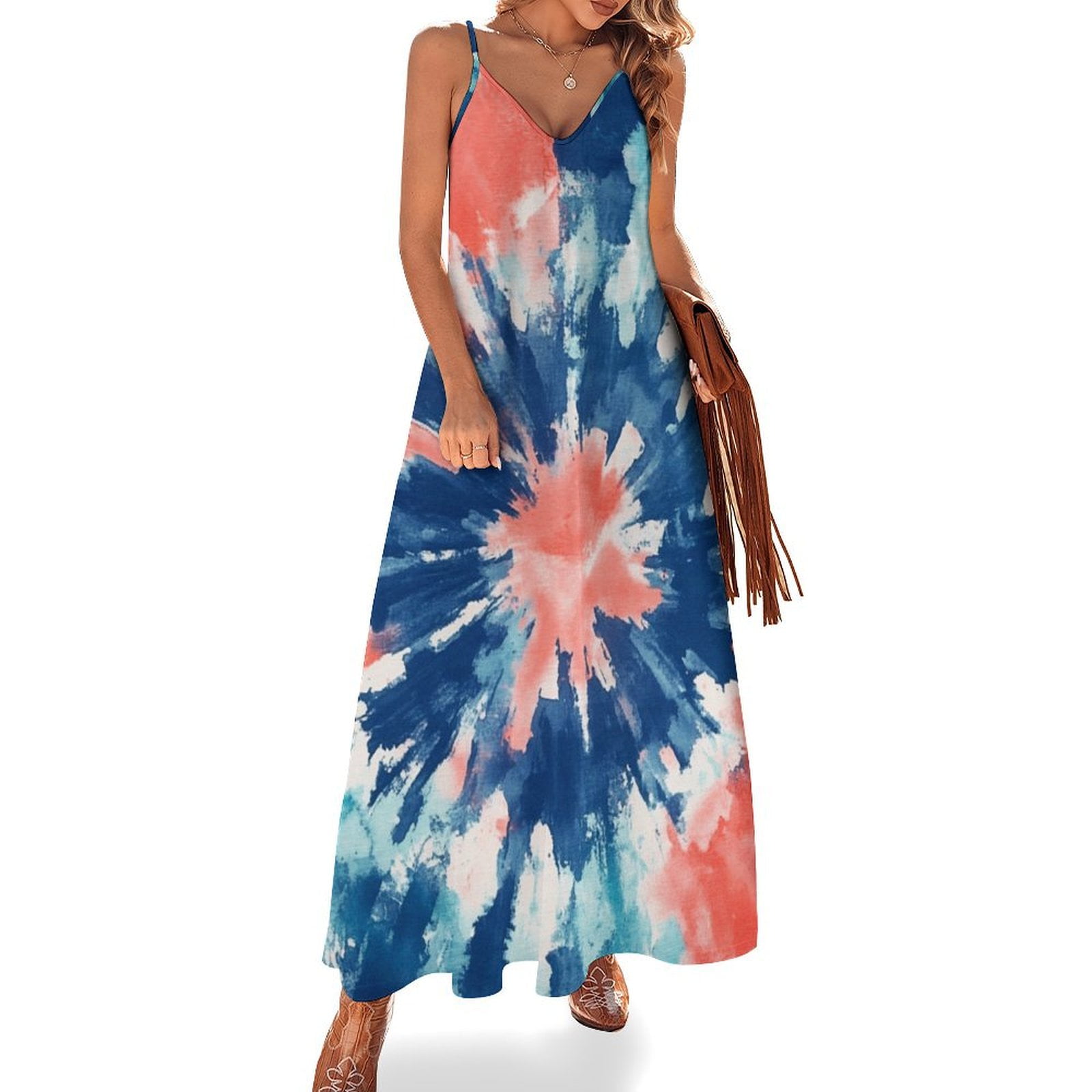 Colorful Tie Dye Vortex Women's Summer Dresses 2025 Beach Casual ...