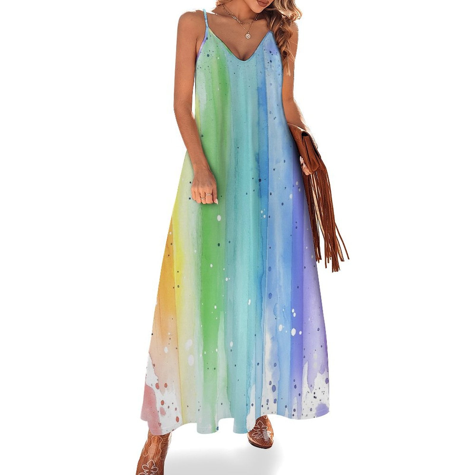 Colorful Tie Dye Vortex Womens Summer Dresses Casual Sleeveless Tshirt ...