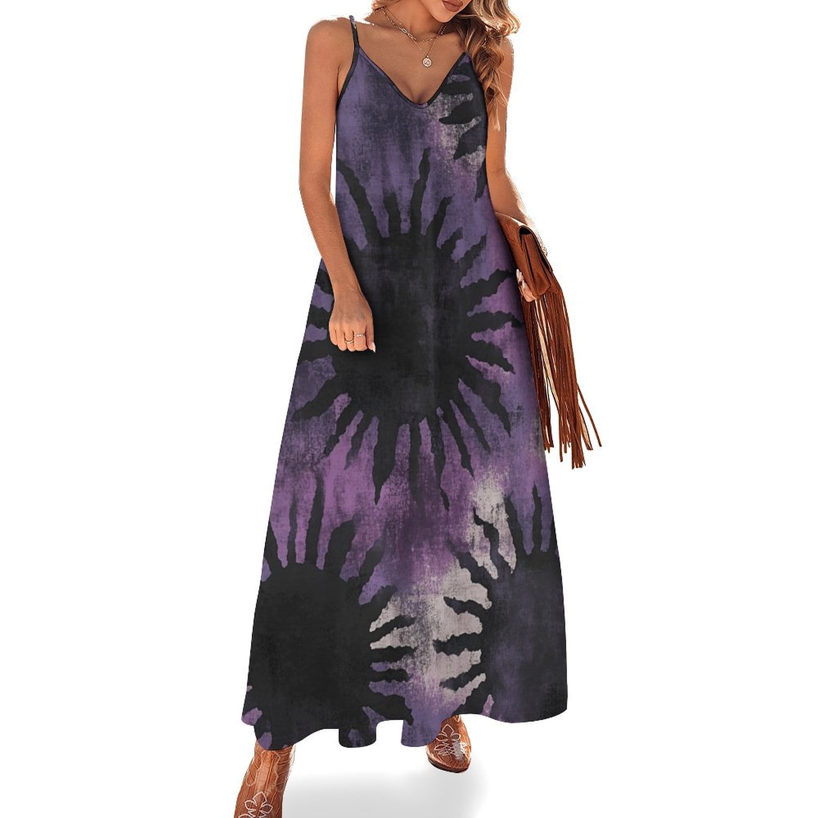 Colorful Tie Dye Vortex Womens Summer Dresses Casual Sleeveless Tshirt ...