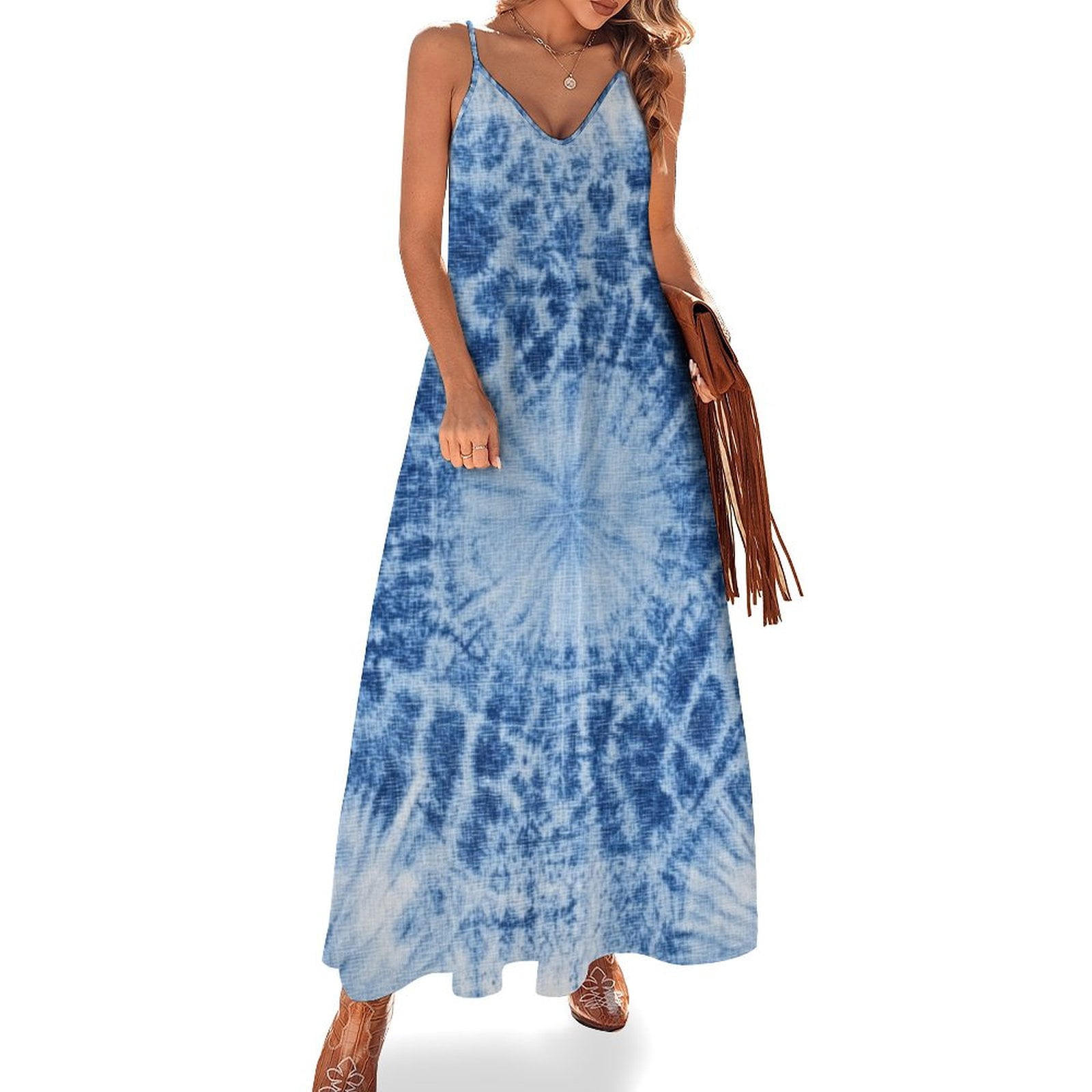 Colorful Tie Dye Vortex Womens Summer Dresses Casual Sleeveless Tshirt ...