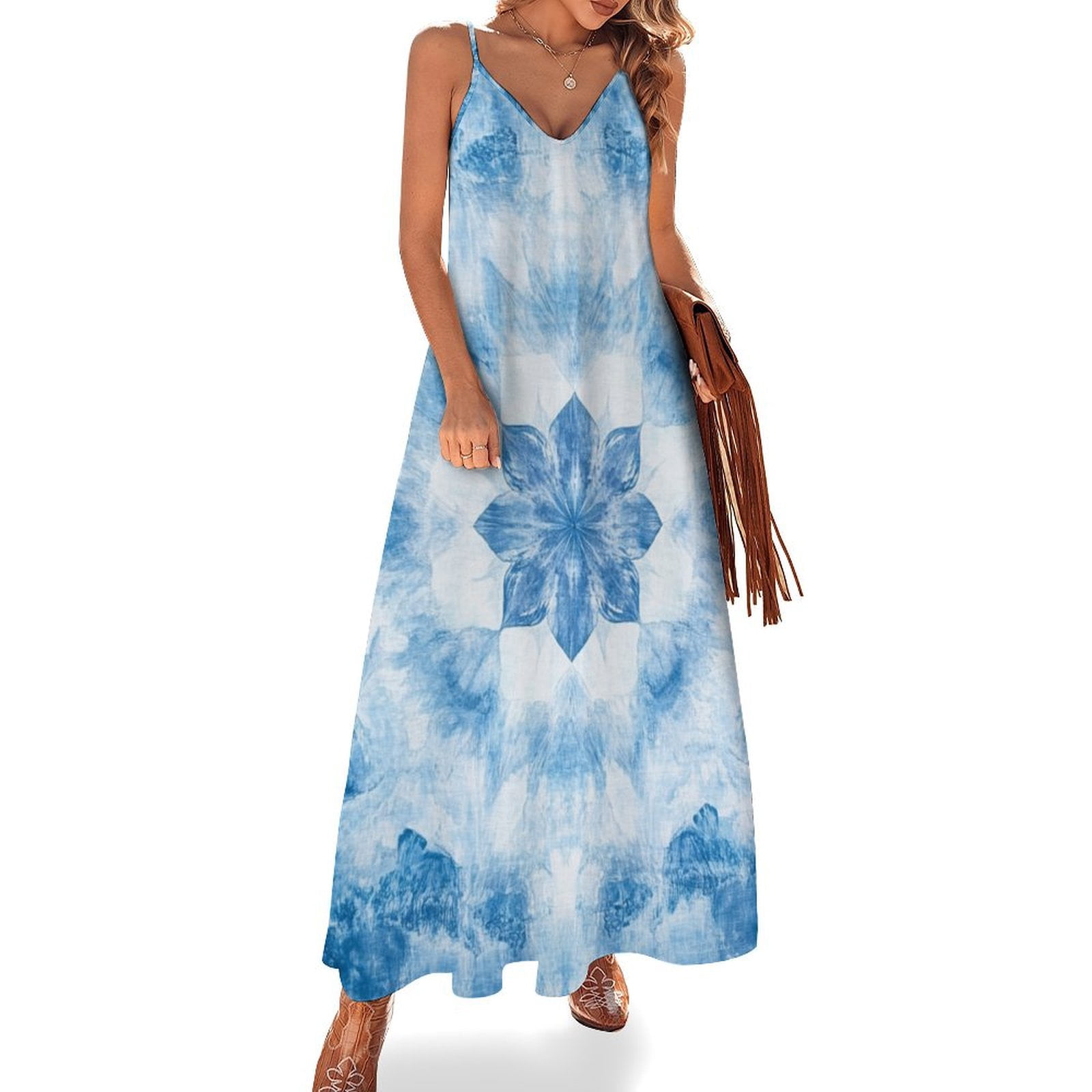 Colorful Tie Dye Vortex Womens Summer Dresses Casual Sleeveless Tshirt ...