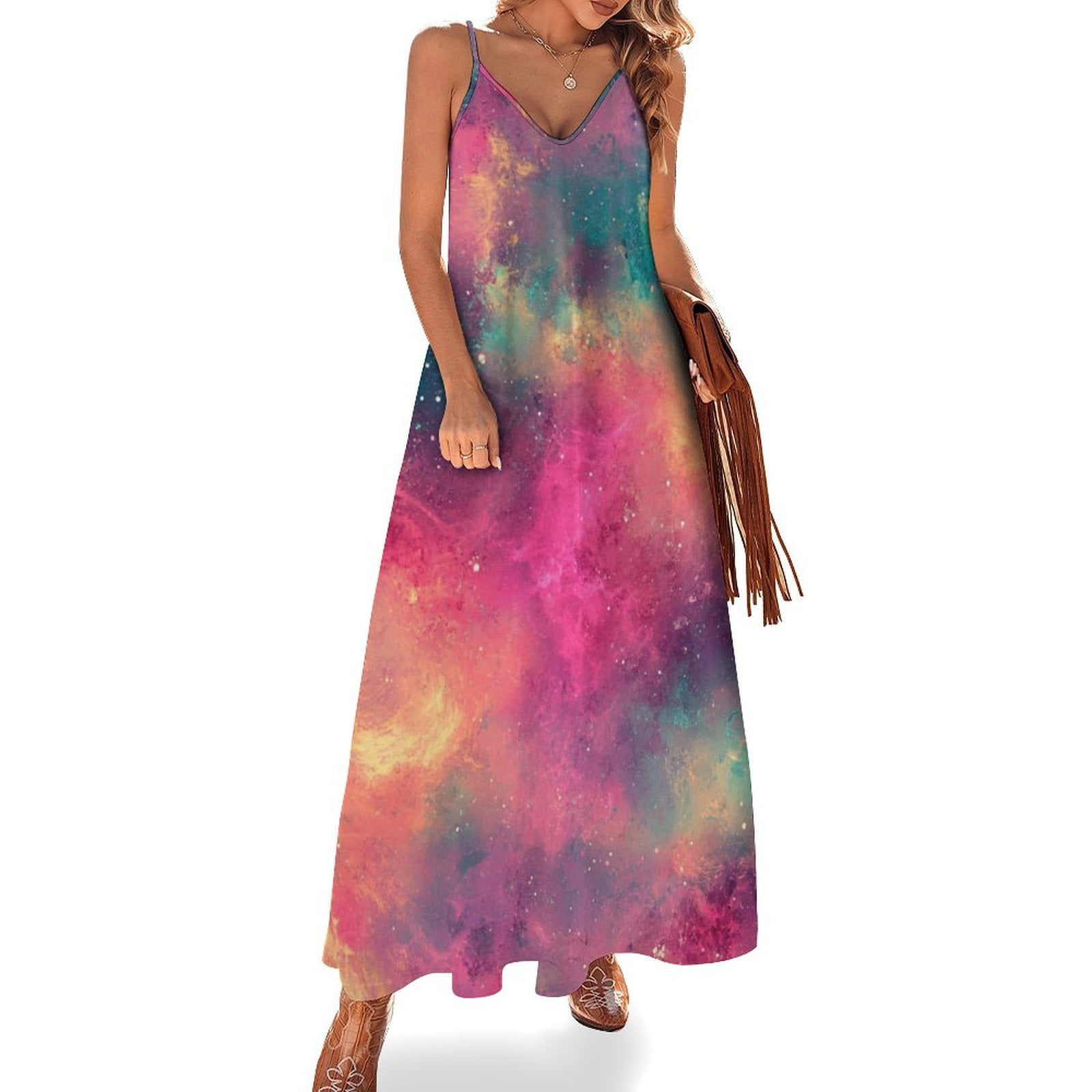 Colorful Tie Dye Vortex Womens Summer Dresses Casual Sleeveless Tshirt ...