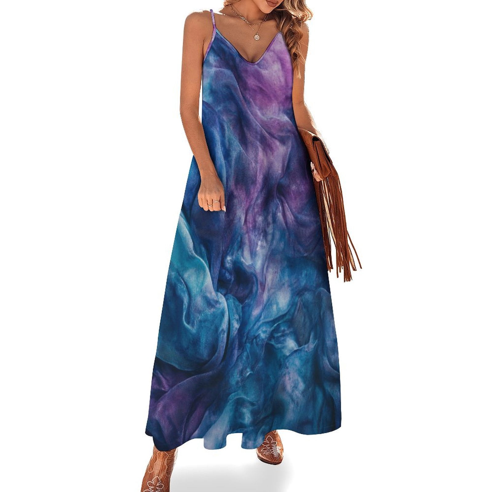 Colorful Tie Dye Vortex Womens Summer Dresses Casual Sleeveless Tshirt ...