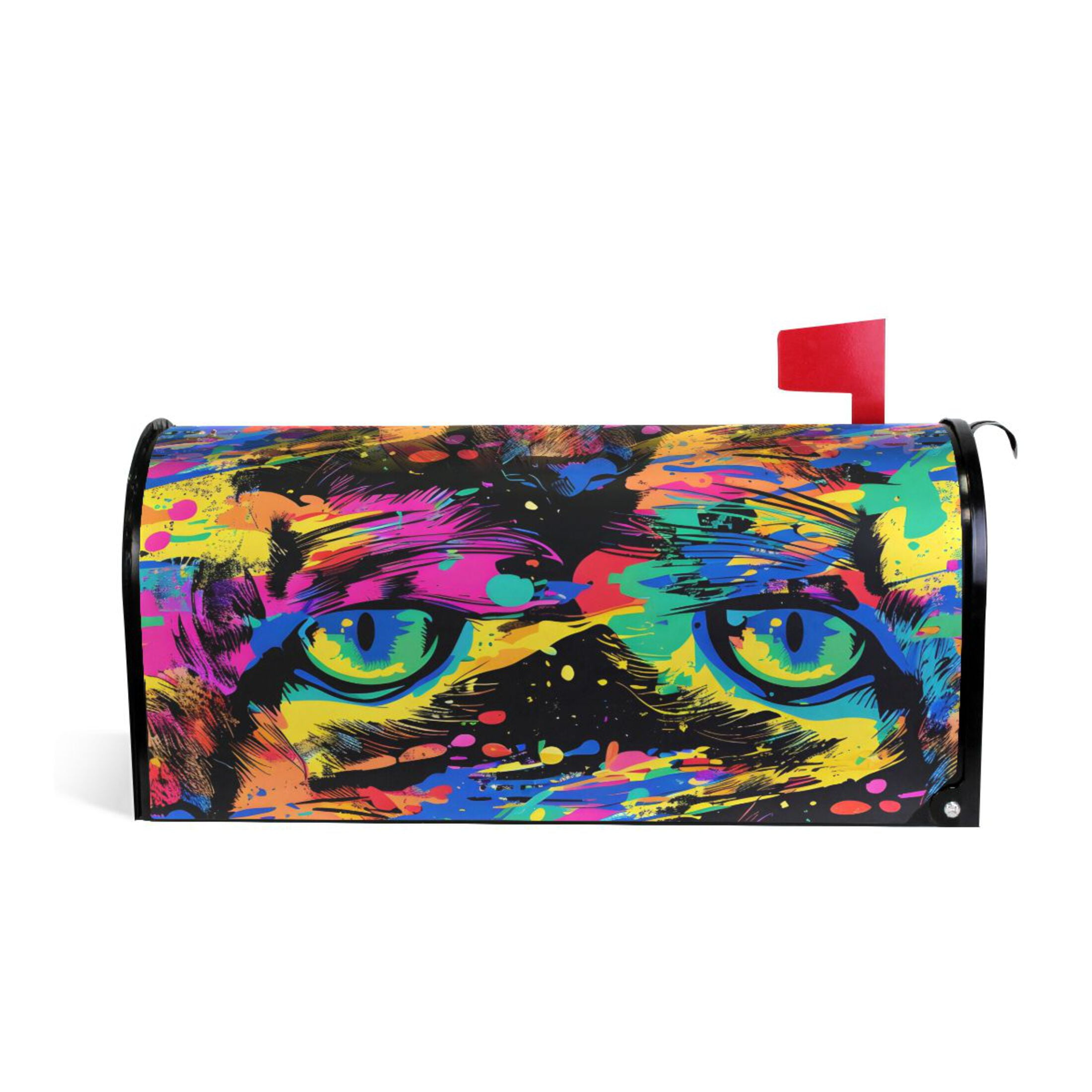 Colorful Tiger Eyes Magnetic Mailbox Covers 21" X 18" Post Letter Box ...