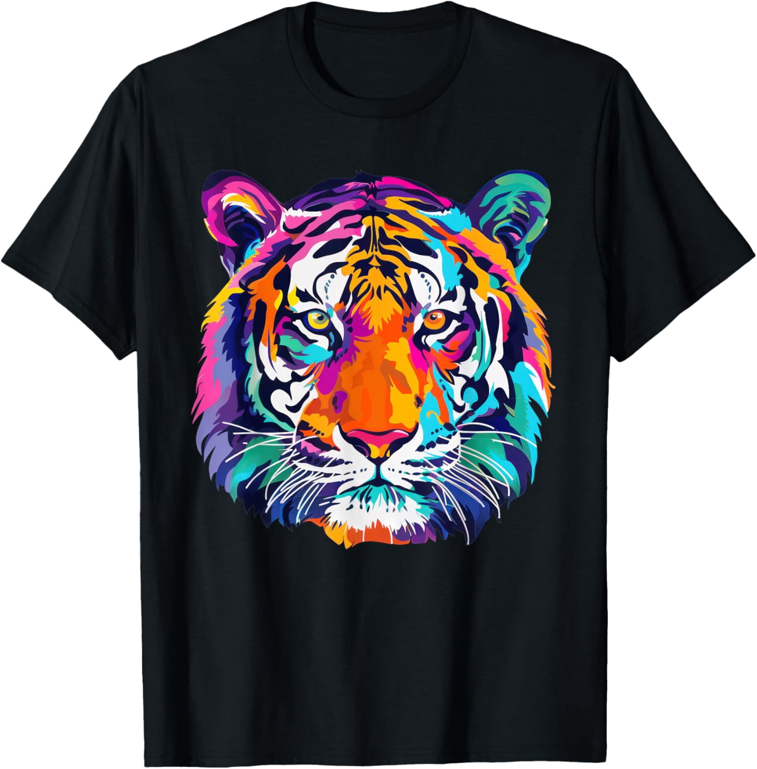 Colorful Tiger Graphic T-Shirt - Walmart.com