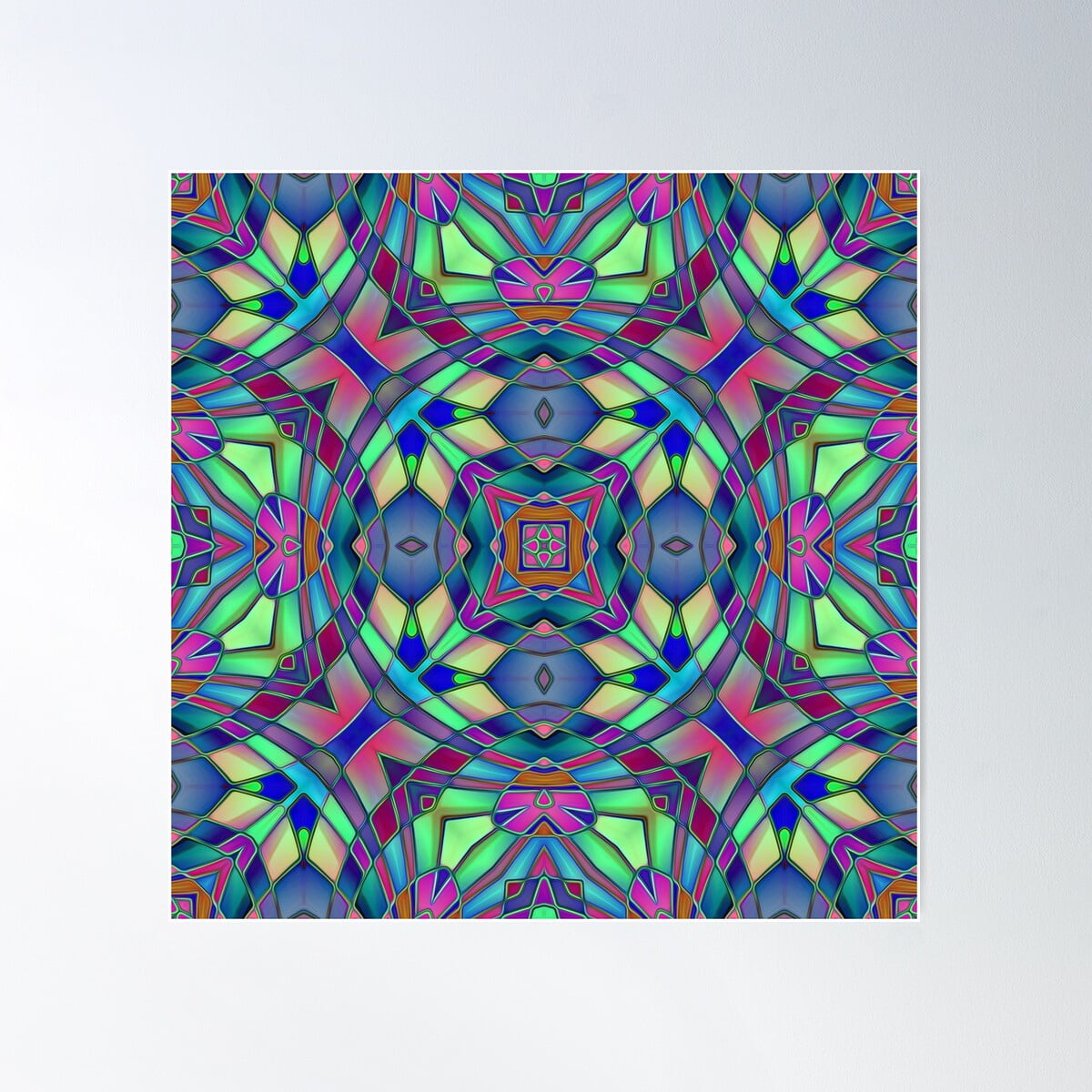 Colorful Tile Poster Wall Art, Modern Wall Decor For Living Room ...
