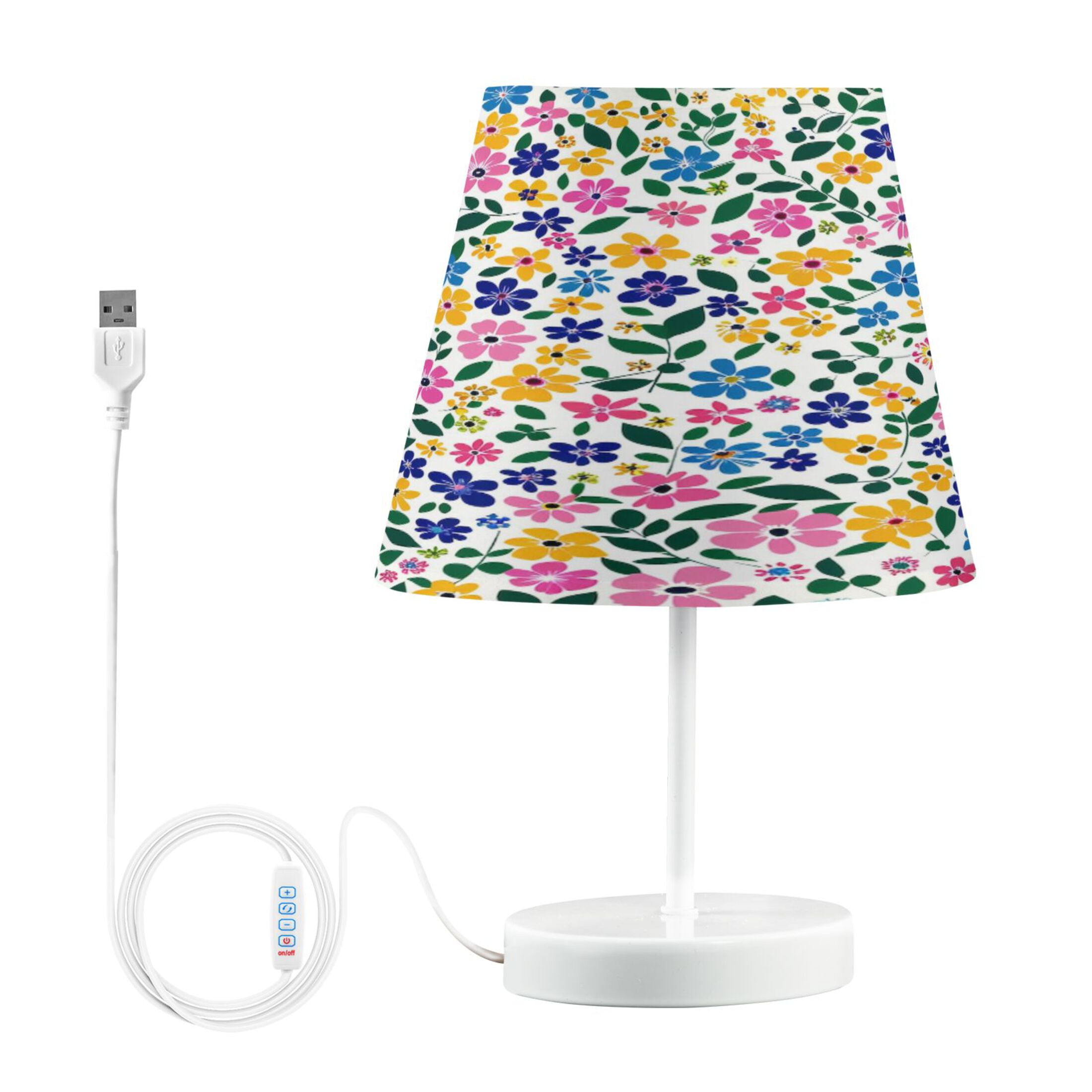 Colorful Tiny Flowers and Leaves Desk Lamp LED Table Nightstand Lamps ...