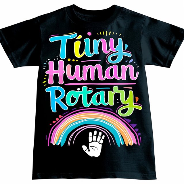 Colorful Tiny Human T Shirt with Cute Rainbow and Handprint Design ...