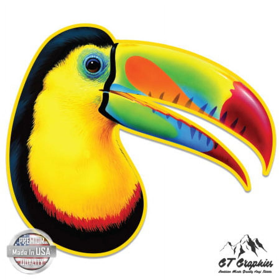 Colorful Toucan - 5" Vinyl Sticker - For Car Laptop I-Pad - Waterproof ...