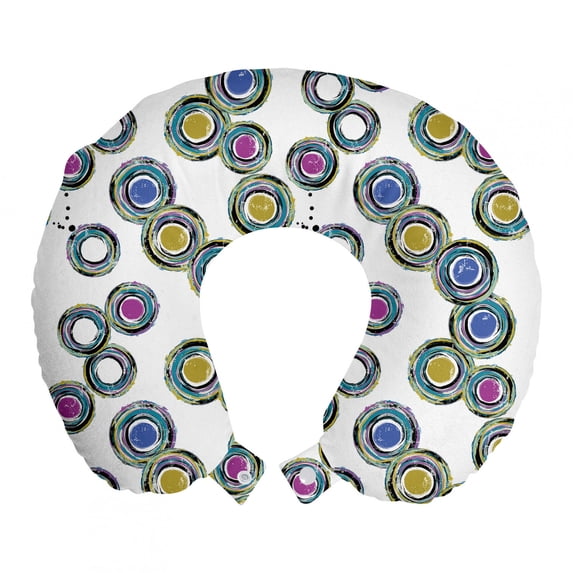 Colorful Travel Pillow Neck Rest, Strokes and Splashes Pattern ...