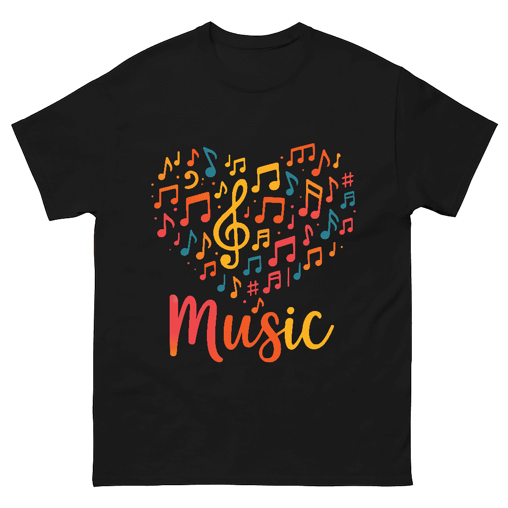 Colorful Treble Clef Heart Music Notes Musician Unisex T-Shirt V13658 ...