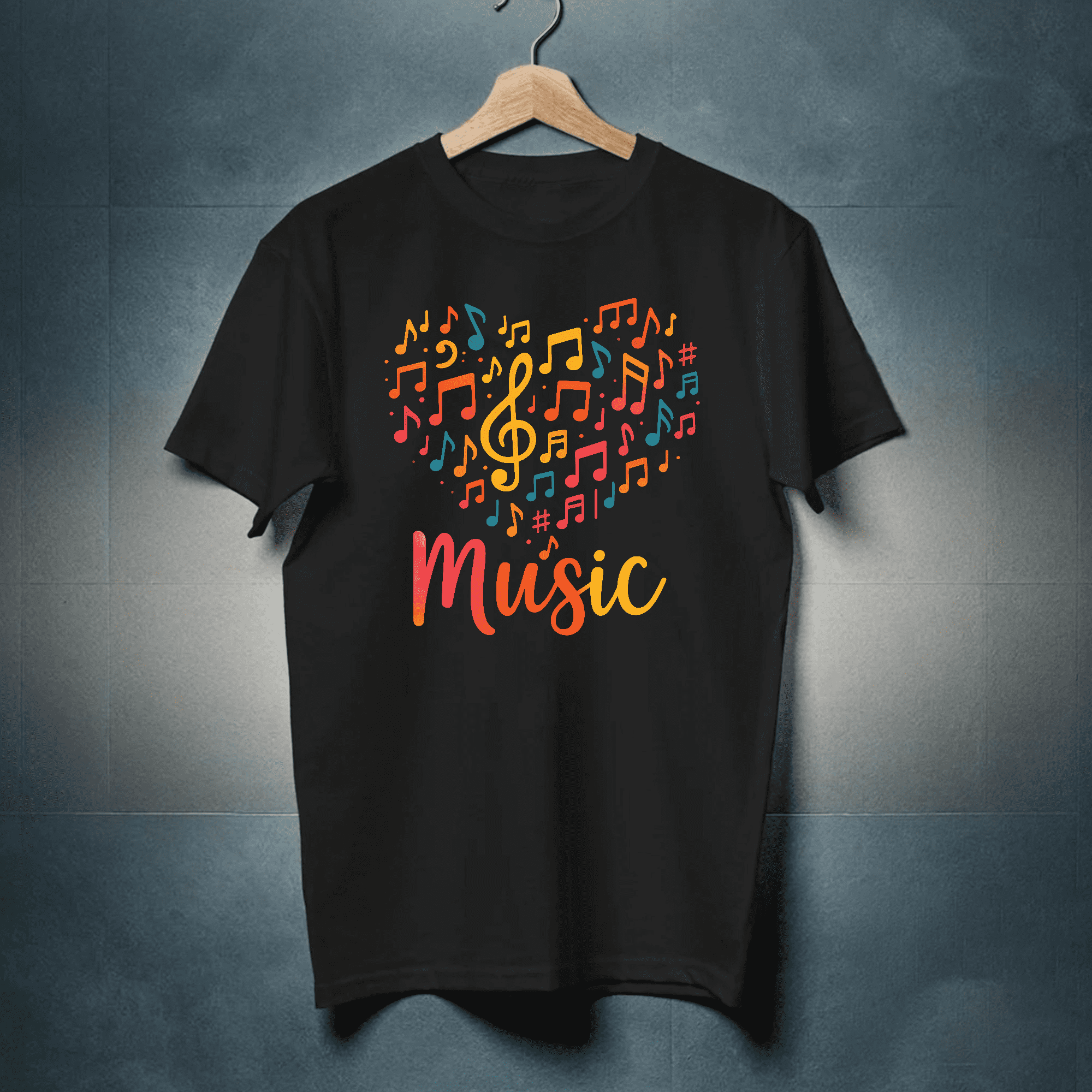 Colorful Treble Clef Heart Music Notes Musicians Gift Sweatshirt, for ...