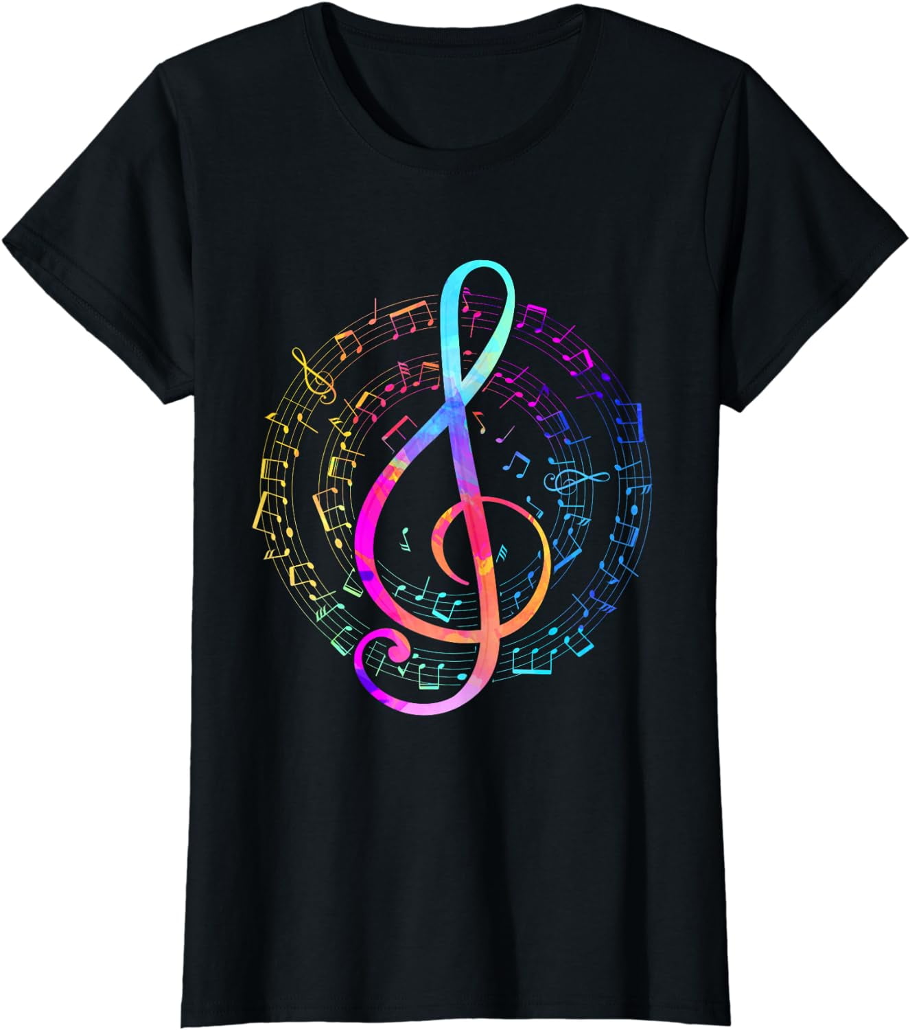 Colorful Treble Clef Music T-Shirt - Walmart.com
