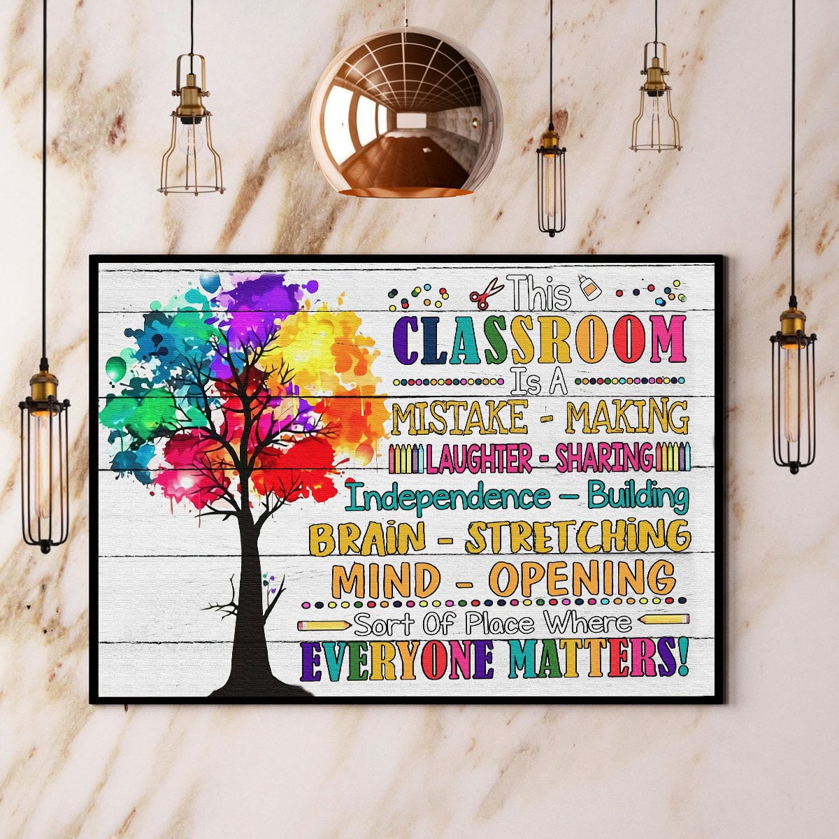 Colorful Tree Classroom Is A Mistake Making Wall Paper Poster No Frame ...