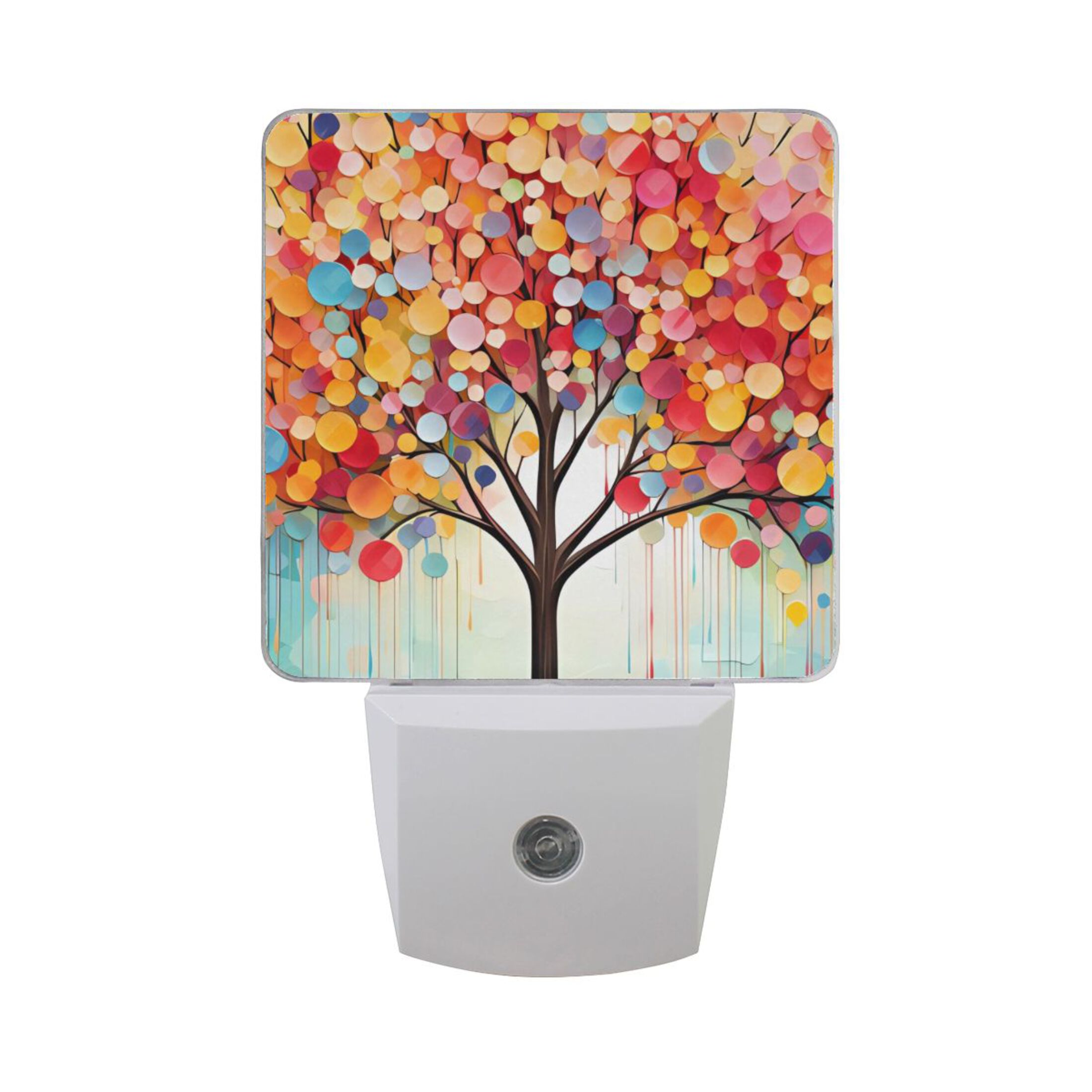 Colorful Tree Night Light LED Dusk to Dawn Auto Sensor Night Lamp Plug ...