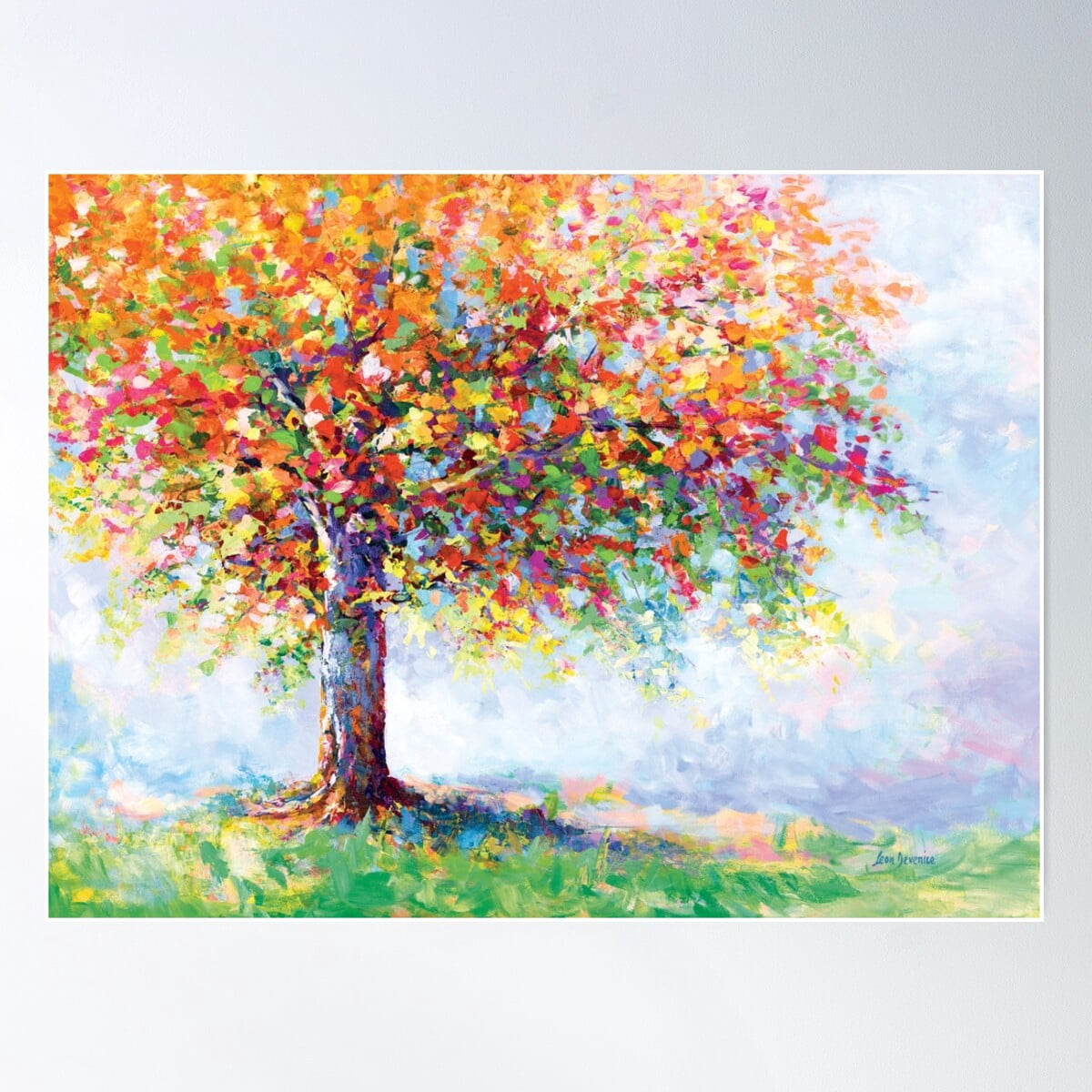 Colorful Tree Of Life Poster Wall Art, Modern Wall Decor For Living ...