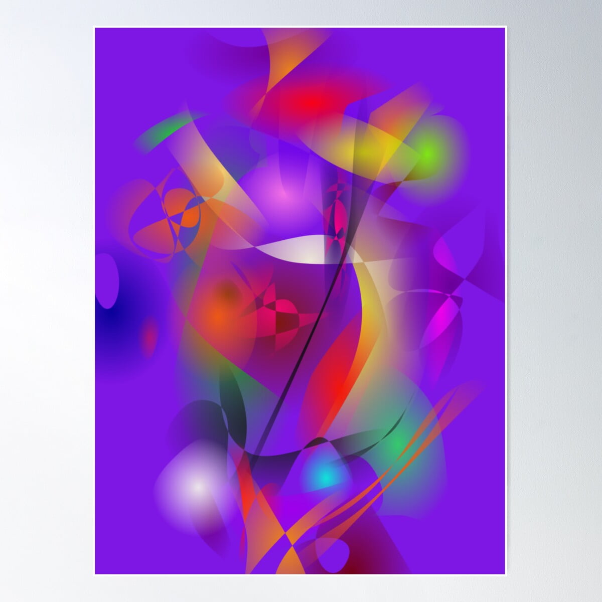 Colorful Tree Poster Wall Art, Modern Wall Decor For Living Room ...