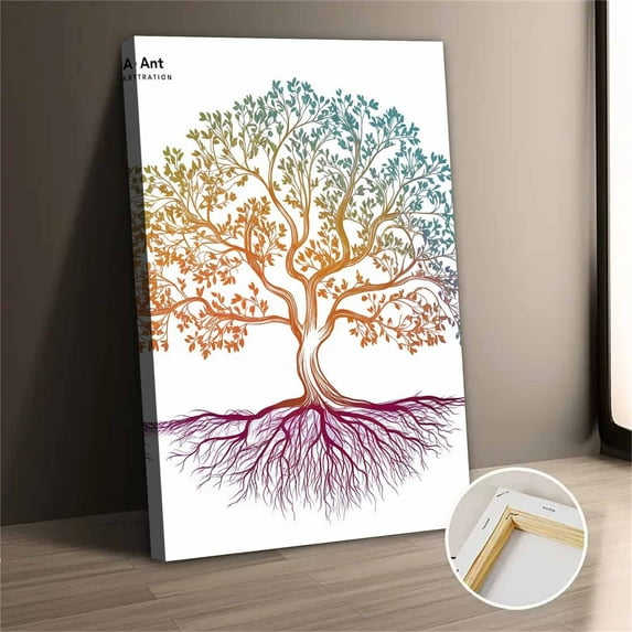 Colorful Tree Roots Wall Art Canvas Print Modern Abstract Wall Decor ...