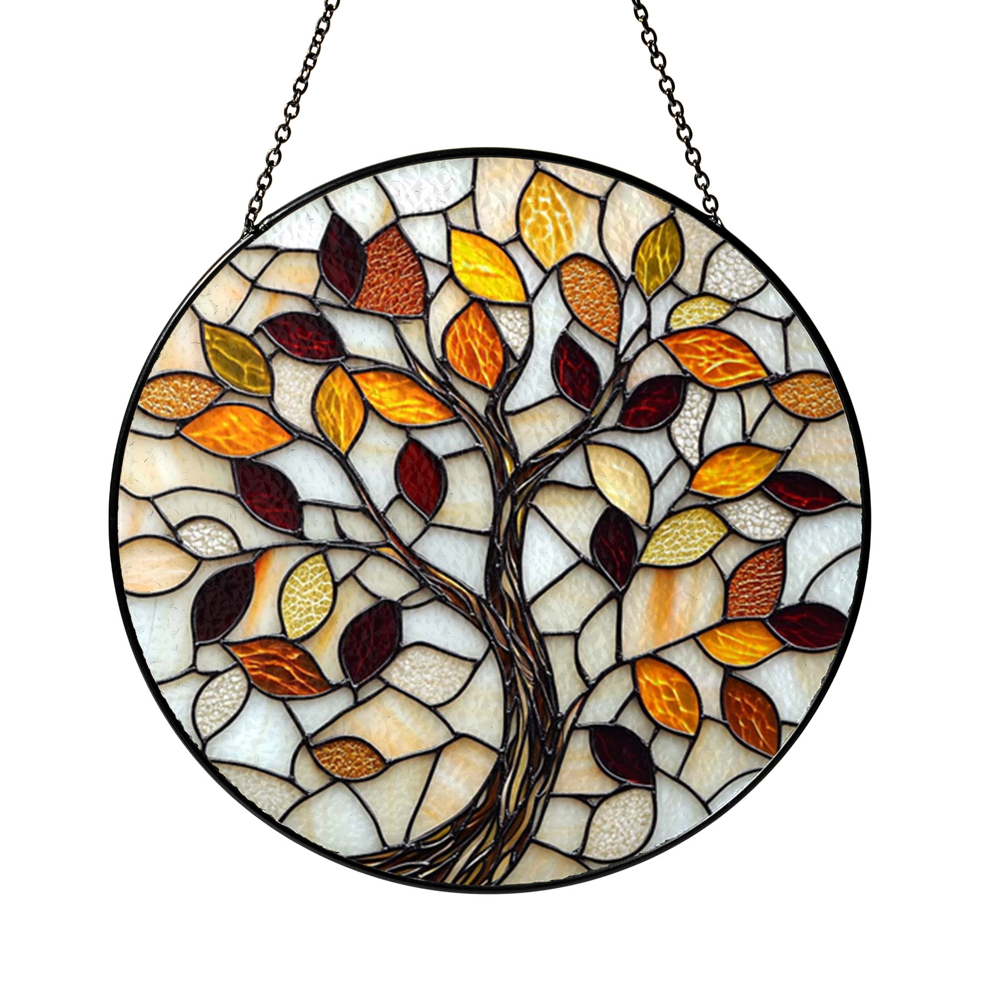 Colorful Tree Stained Glass Suncatcher Window Hanging, Nature Inspired ...