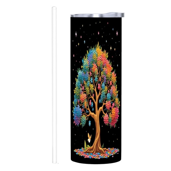 Colorful Tree & Stars Design 20 oz Stainless Steel Insulated Tumbler ...