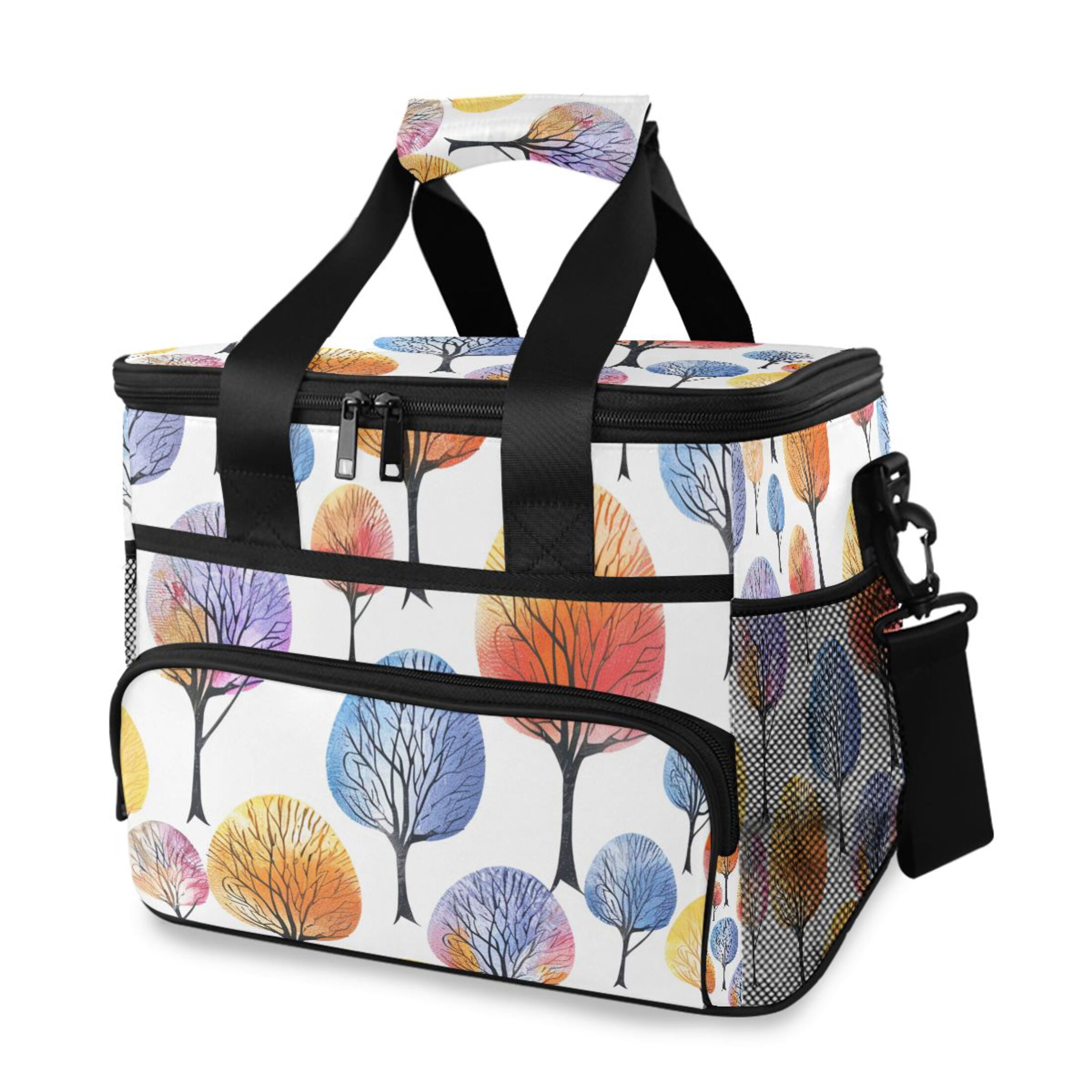 Colorful Trees Cartoon Portable Cooler Lunch Box Reusable Insulated ...
