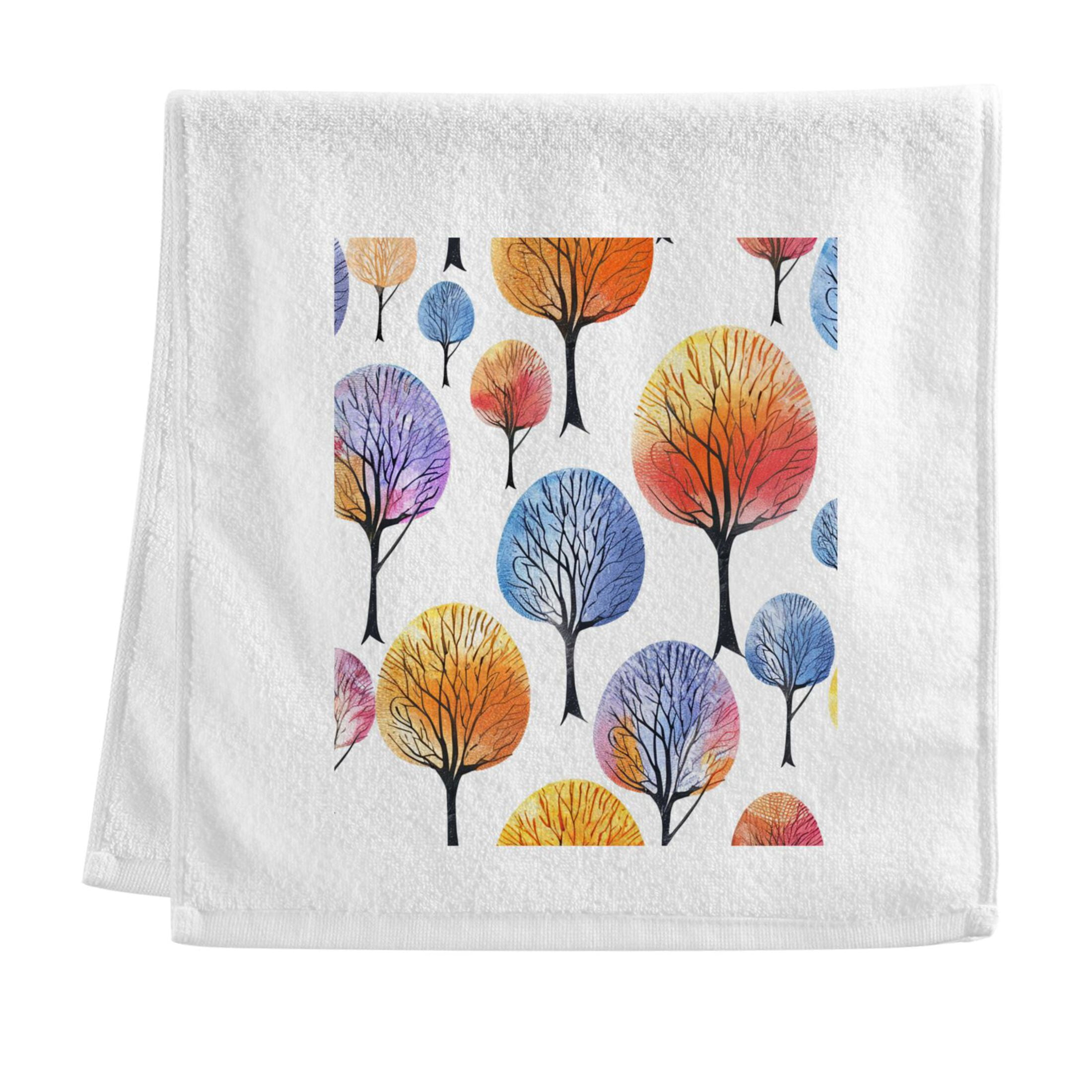 Colorful Trees Cartoon Pure Cotton Towels Bath Towel Quick Drying for ...
