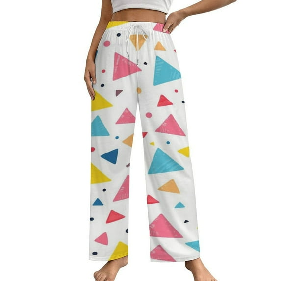 Colorful Triangle Pattern(12) Women's Pajama Pants Trousers Ladies ...