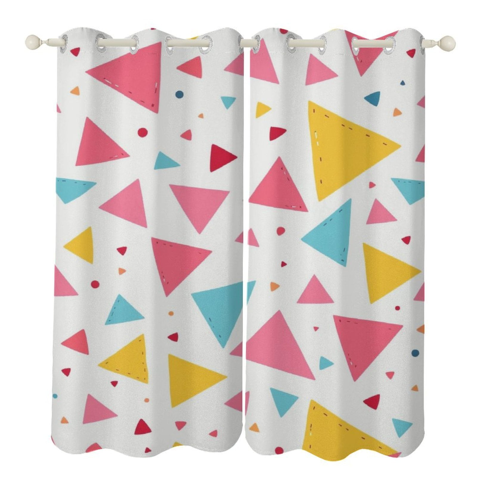 Colorful Triangle Pattern Blackout Window Curtains for Bedroom Living ...