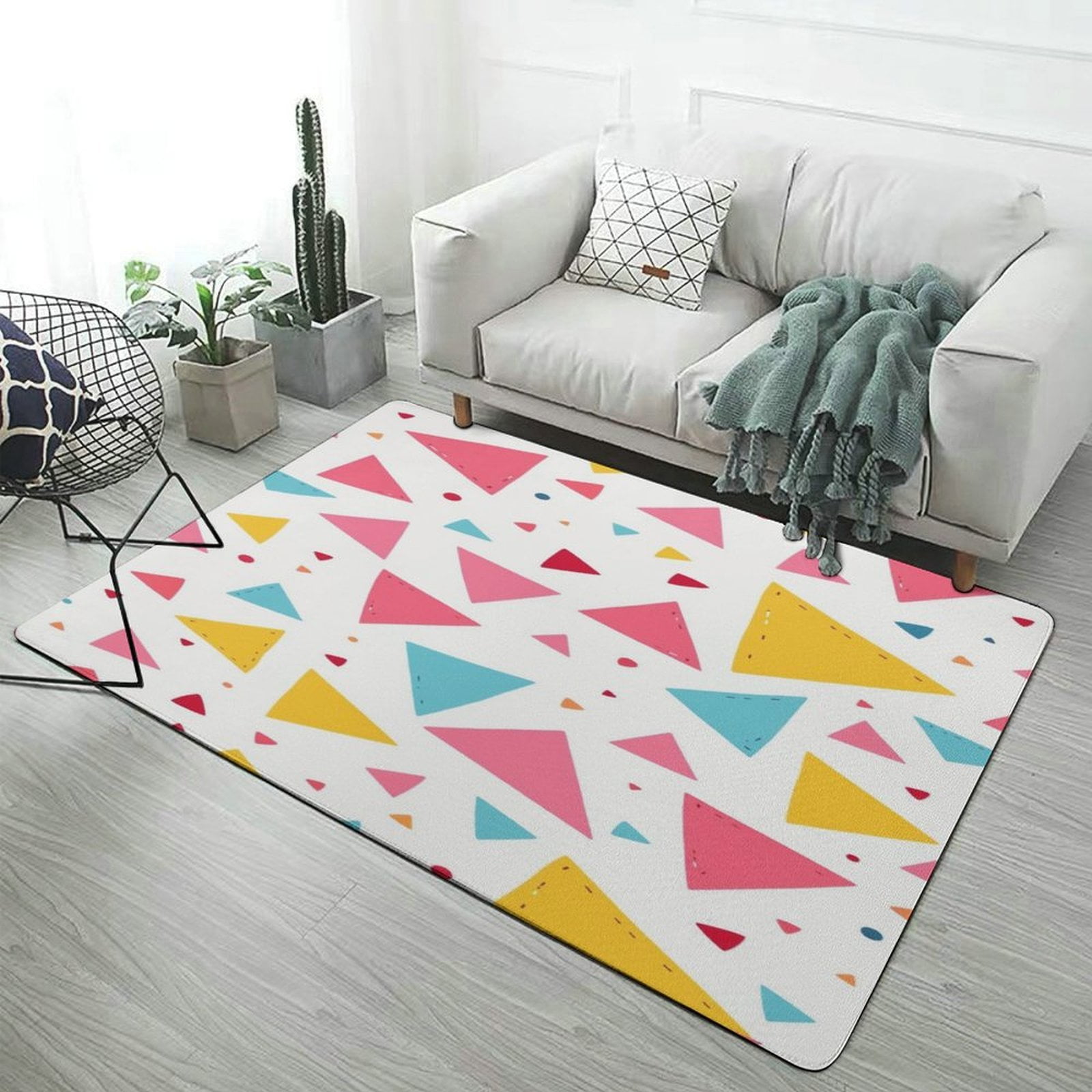 Colorful Triangle Pattern Carpet Large Size Living Room American Style ...
