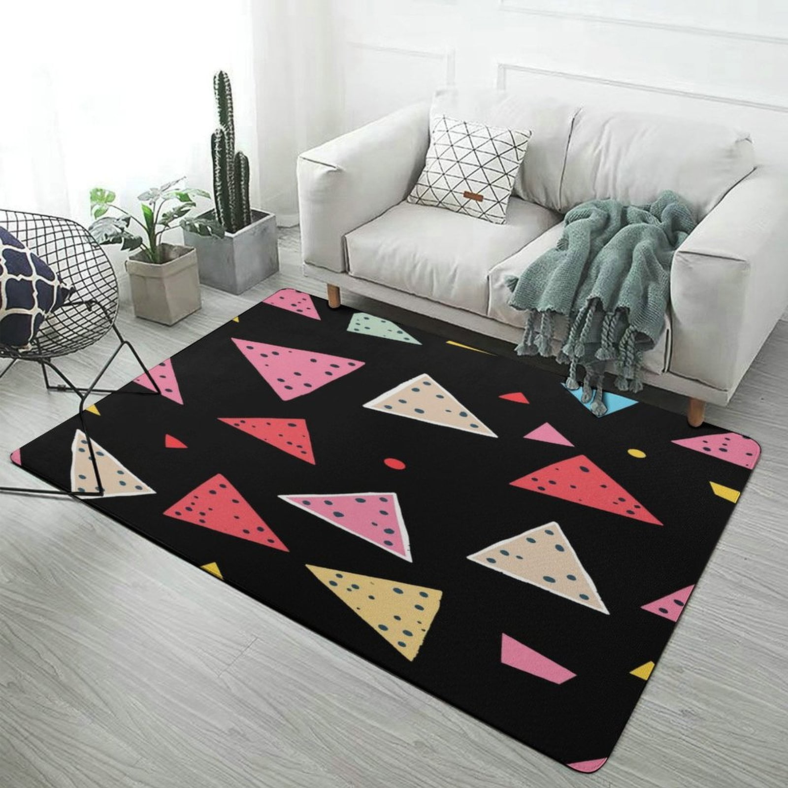 Colorful Triangle Pattern Carpet Large Size Living Room American Style ...