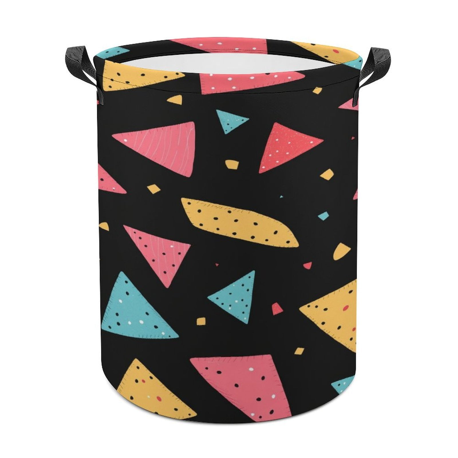 Colorful Triangle Pattern Laundry Basket Collapsible Dirty Clothes Toys ...