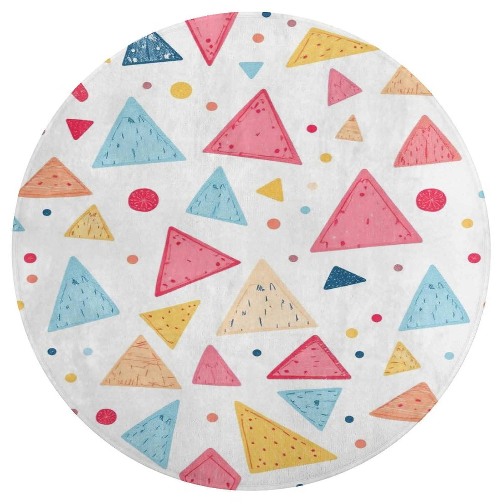 Colorful Triangle Pattern Round Carpets Living Room Sofa Coffee Table ...