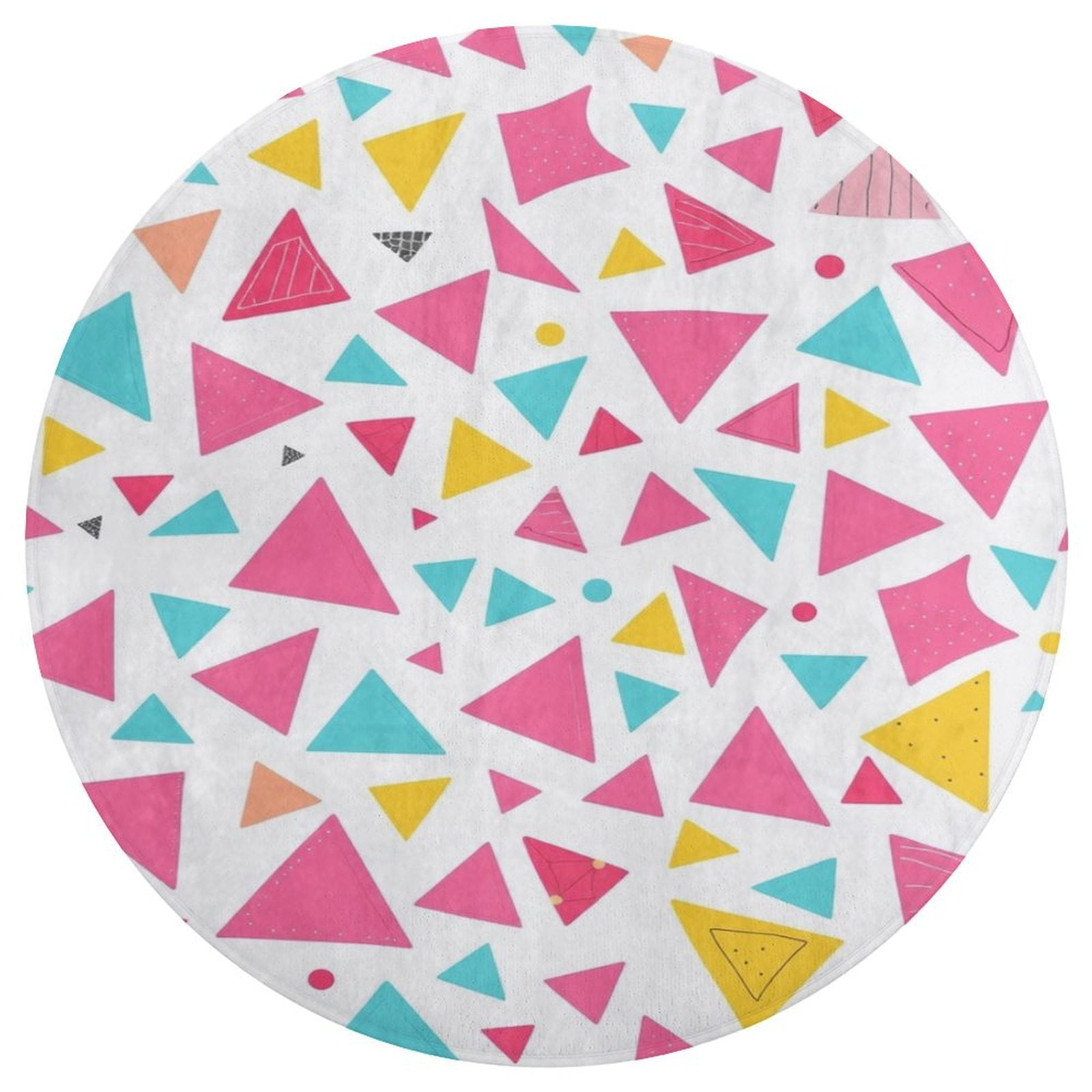 Colorful Triangle Pattern Round Carpets Living Room Sofa Coffee Table ...