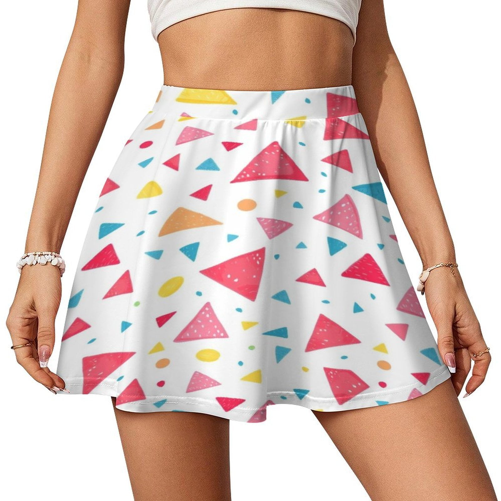 Colorful Triangle Pattern Skirt Female Mini Skirts Summer Harajuku High ...