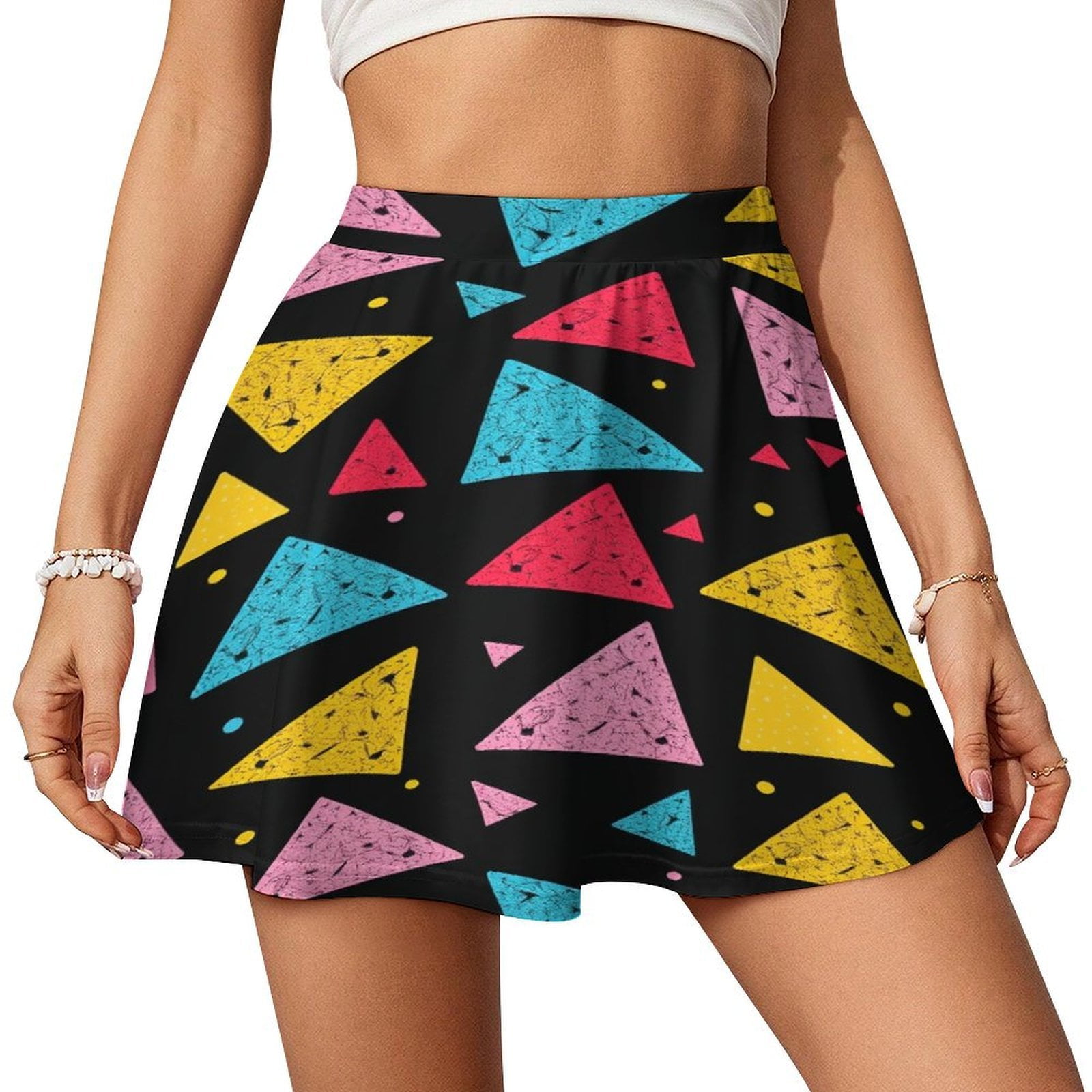 Colorful Triangle Pattern Skirt Female Mini Skirts Summer Harajuku High ...