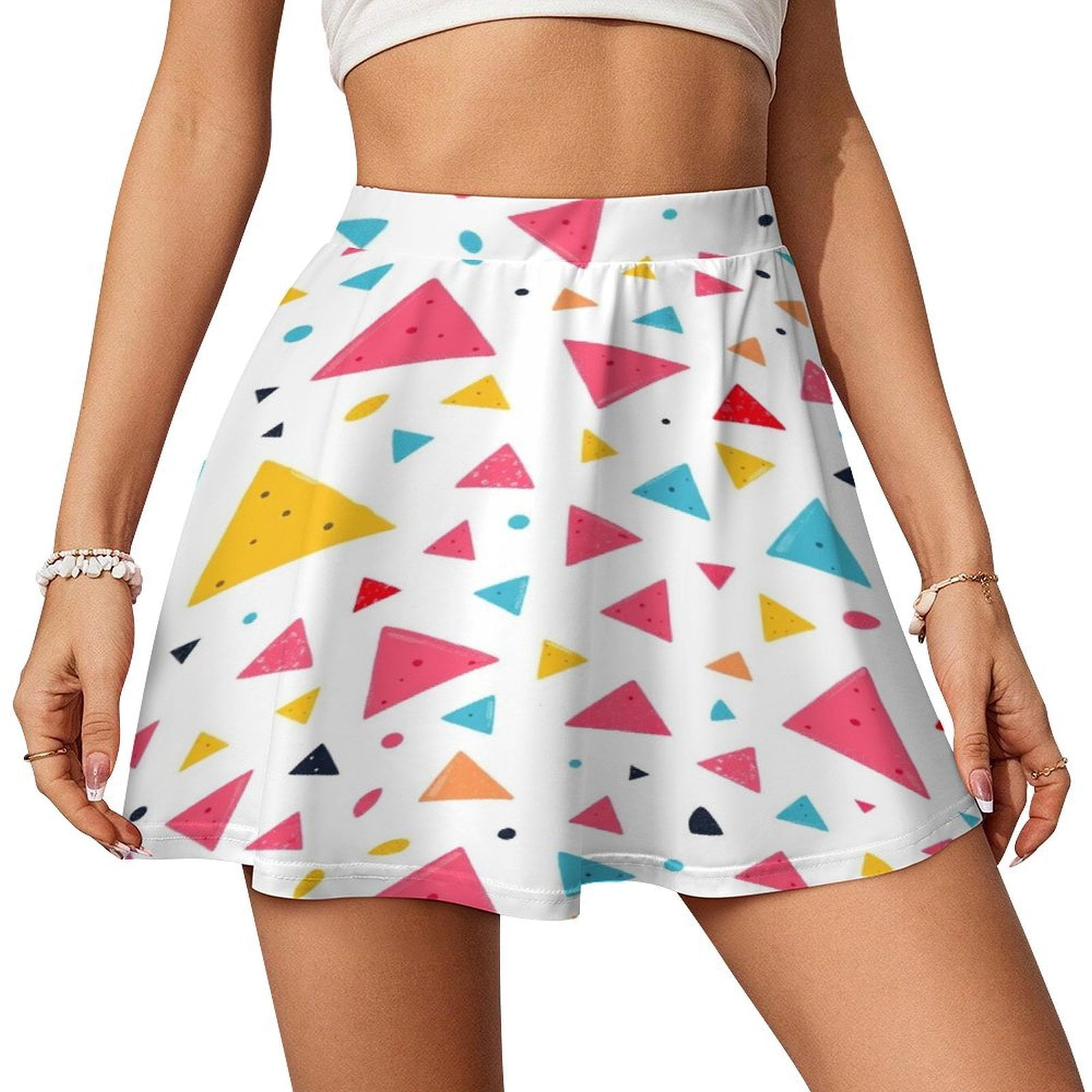 Colorful Triangle Pattern Skirt Summer Casual Skirts Trendy Mini Skirt ...