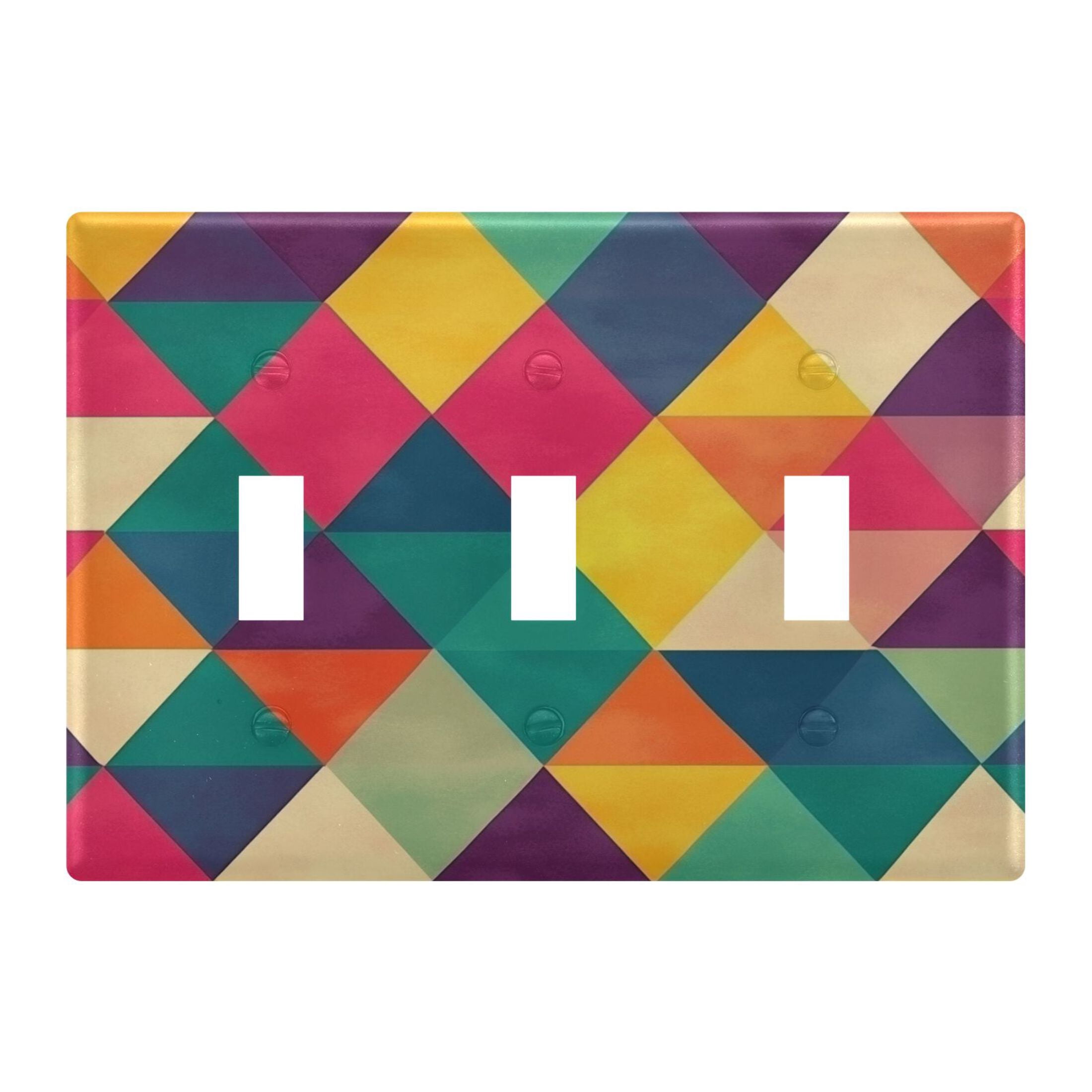 Colorful Triangles Light Switch Cover Electrical Outlet Cover ...