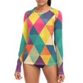 Colorful Triangles Women's Rash Guard Shirts UPF 50+ Sun Protection ...