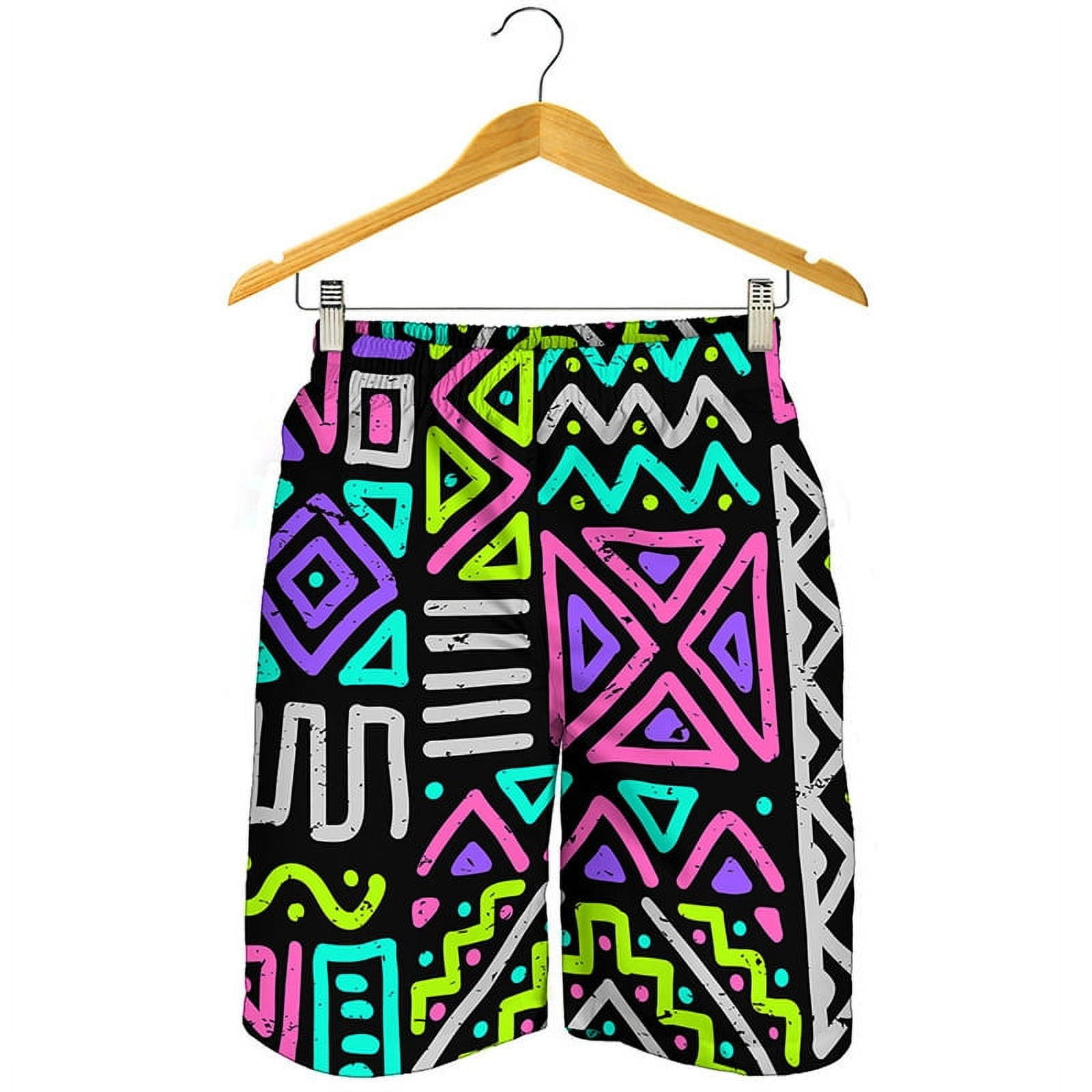 Colorful Tribal Aztec Graphic Beach Shorts Men 3D Print Surf Board ...