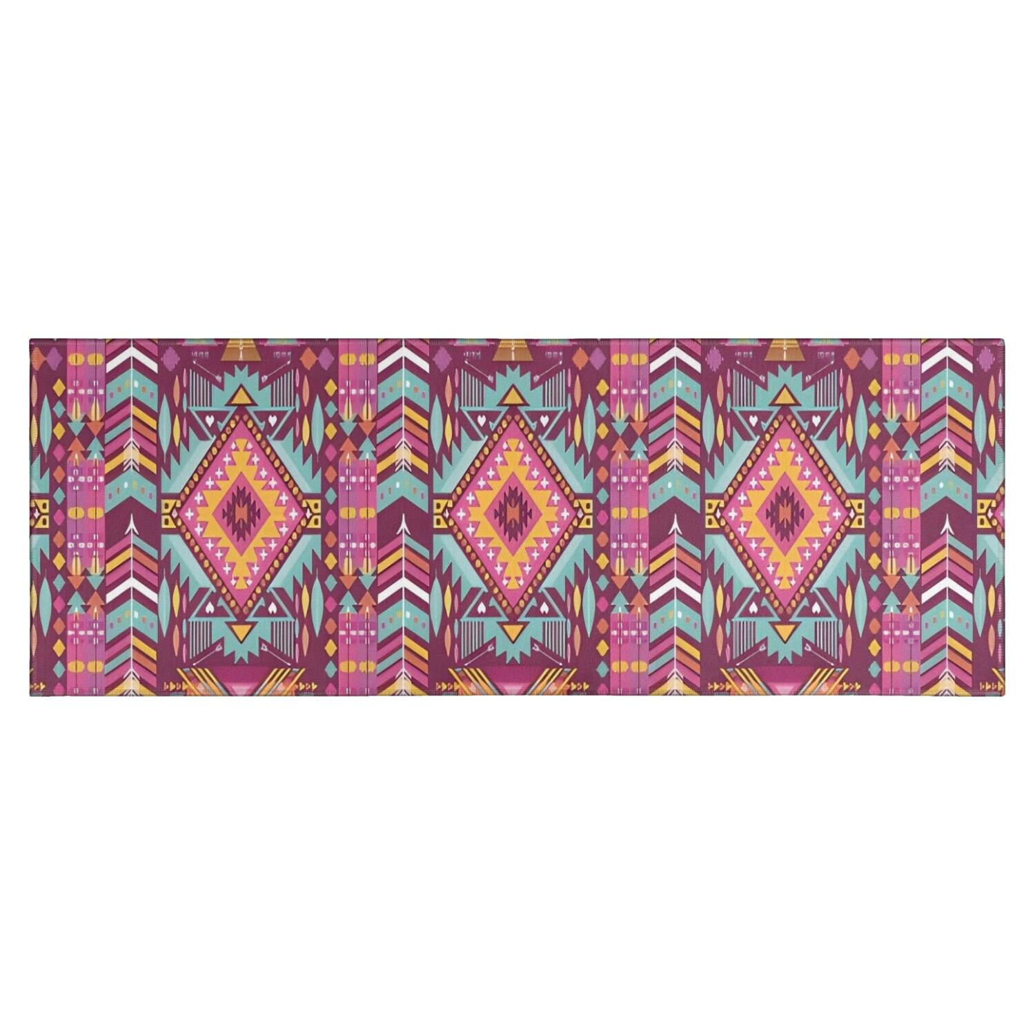 Colorful Tribal Pattern Kitchen Rug Mat,Kitchen Runner Rugs Non Skid ...