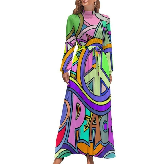 Colorful Trippy Hippy Art Long Dress women's evening dresses Dress for ...