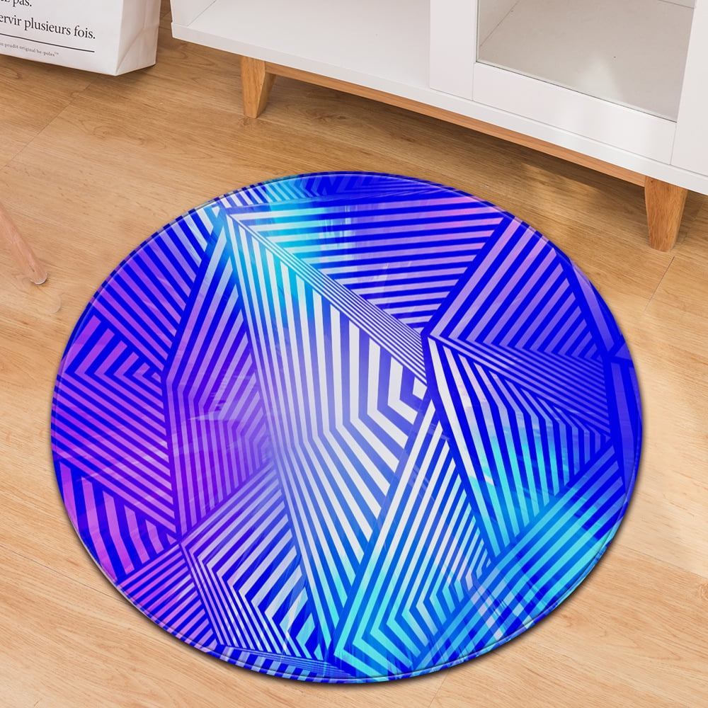 Colorful Trippy Swirl Modern Round Carpet Bedroom Floor Headboard ...