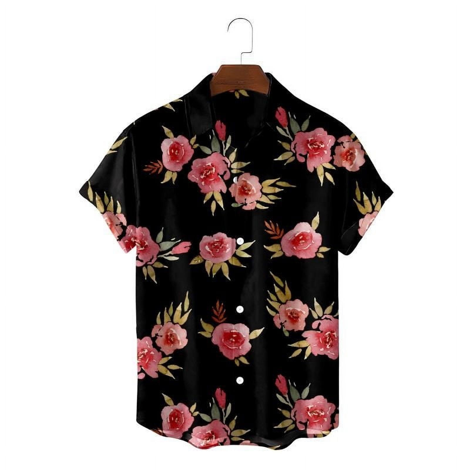 Colorful Tropic Flower 3D Print Hawaiian Shirt For Men Loose Short ...
