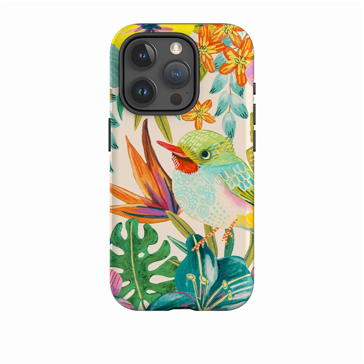 Colorful Tropical Bird Nature Illustration iPhone Case 17 16 15 14 13 ...