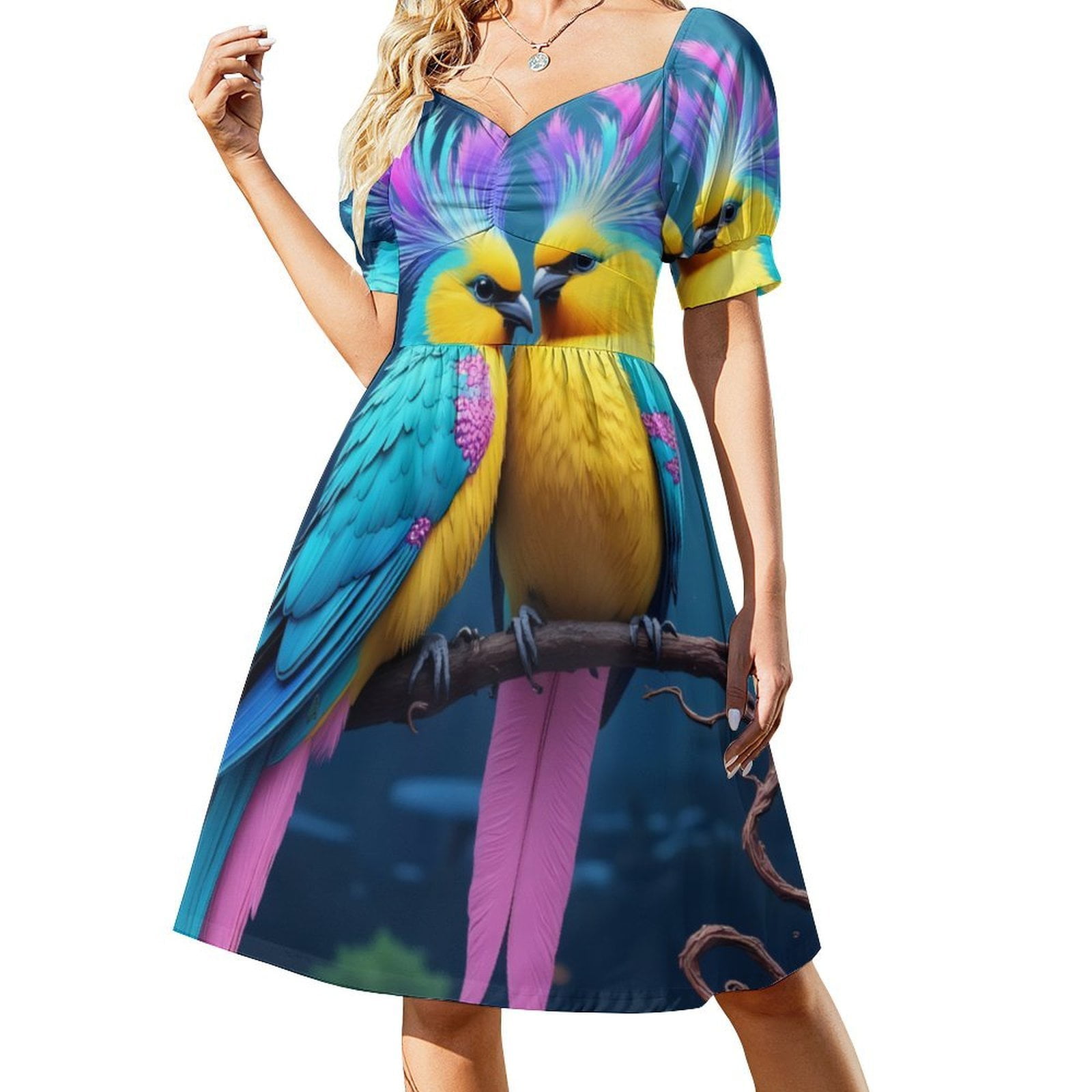 Colorful Tropical Birds Summer Women's Dress 2025 Elegant Dresses Plus ... Colorful Tropical Birds Summer Women's Dress 2025 Elegant Dresses Plus ...