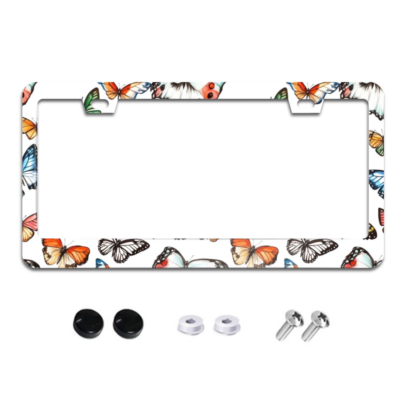 Colorful Tropical Butterflies License Plate Frames for Women Men Car ...