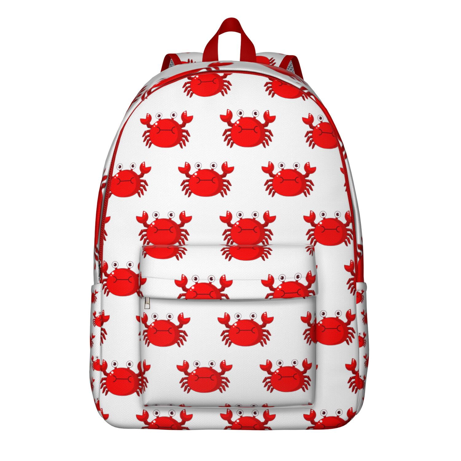 Colorful Tropical Crab Backpack for Teens & Young Adults, Waterproof ...