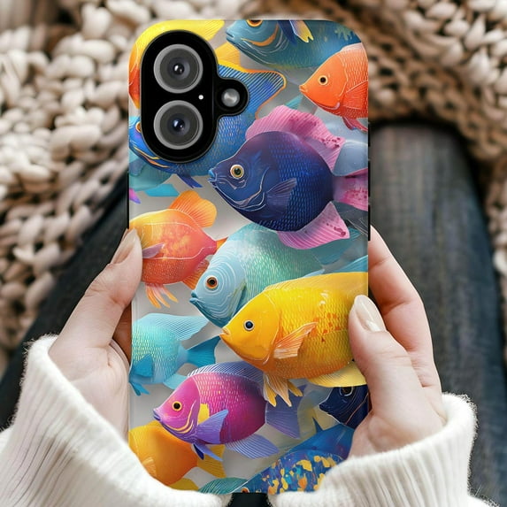 Colorful Tropical Fish Ocean Sea Life Phone Case with iPhone 17 to 11 ...